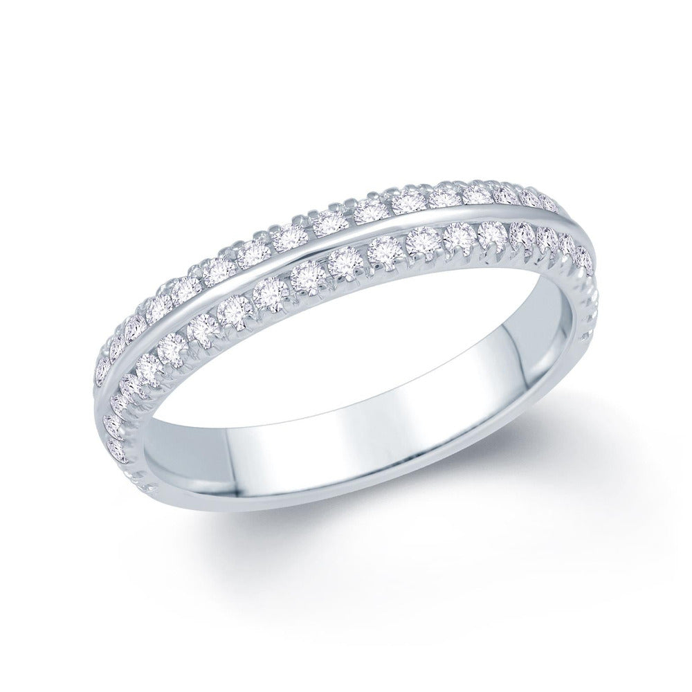 18ct Gold Two Row Diamond Ring – Bannon Jewellers
