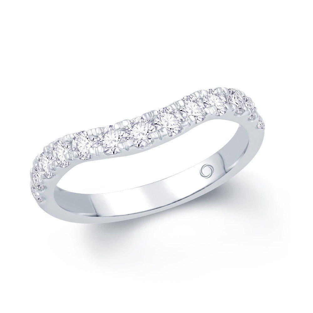 18ct White Gold Deep Curved Diamond Ring – Bannon Jewellers