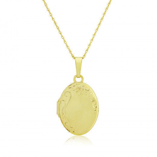 9ct Gold Hand Engraved Locket Necklace – Bannon Jewellers